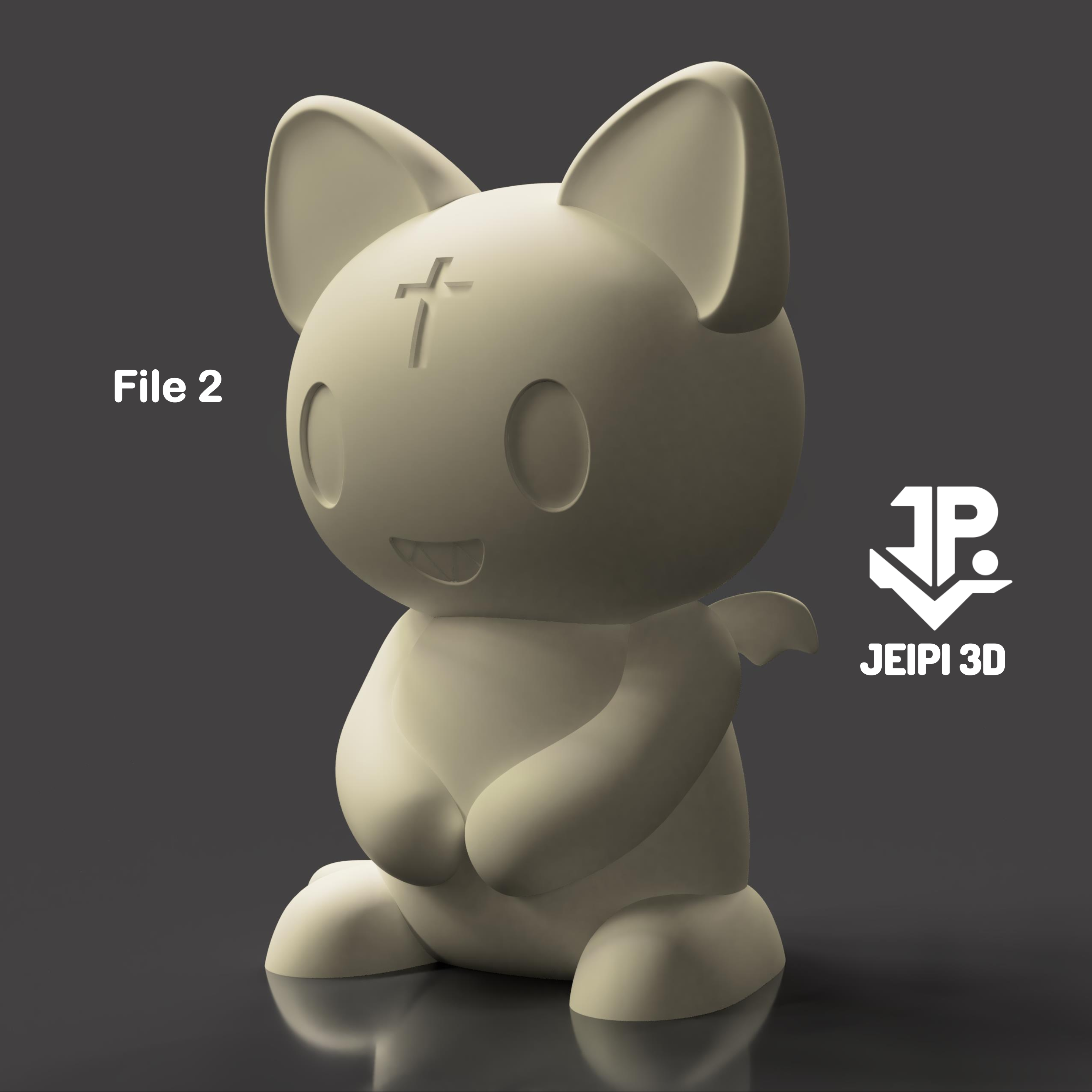 STL file CHOMUSUKE_CHOMOSUKE_KONOSUBA_HEART_MEGUMIN_CAT_CAT_HAPPY ...