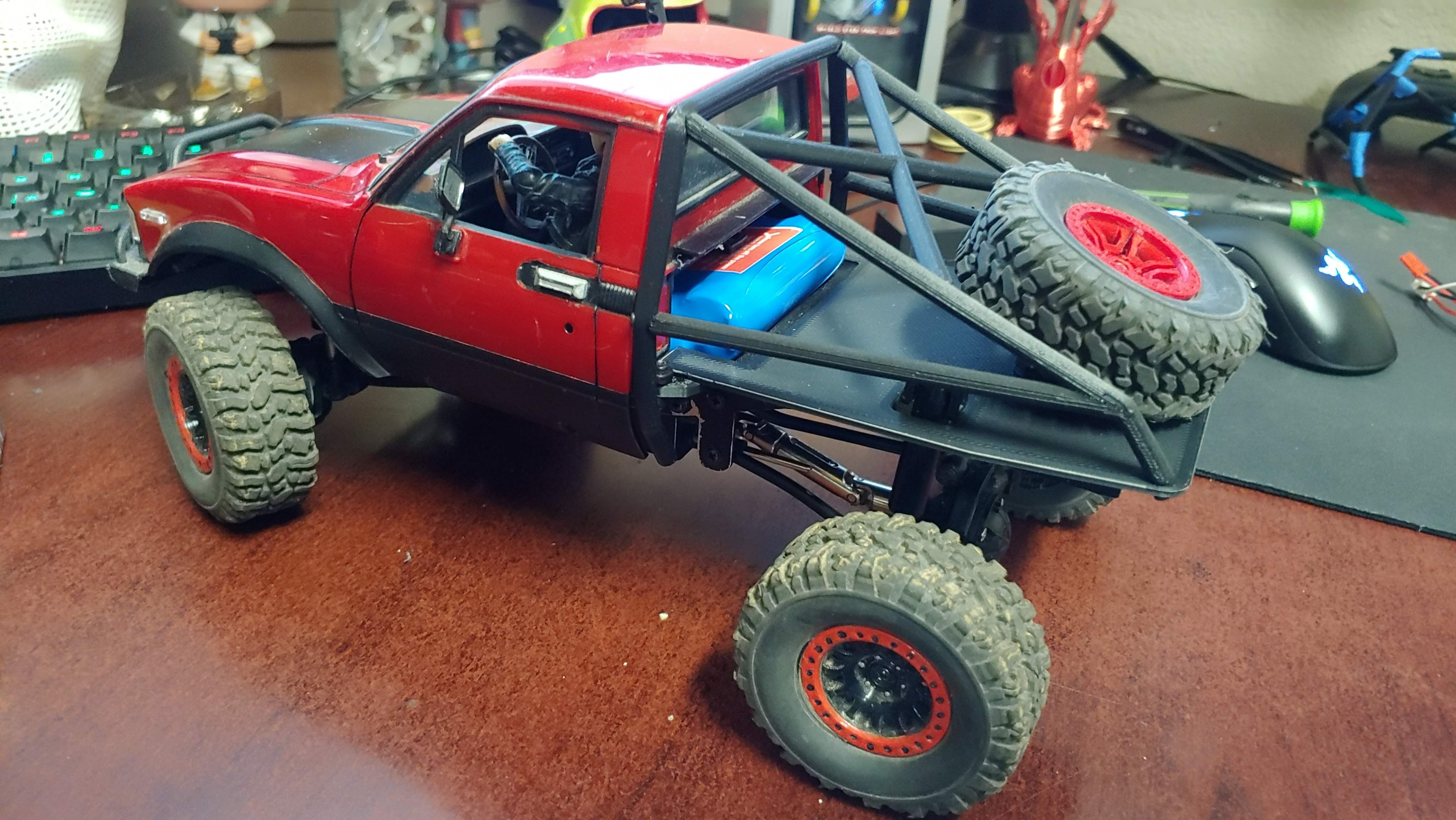 STL file WPL C14 & C24 custom roll bar with flat bed & fuel cell. 🛏️・3D ...