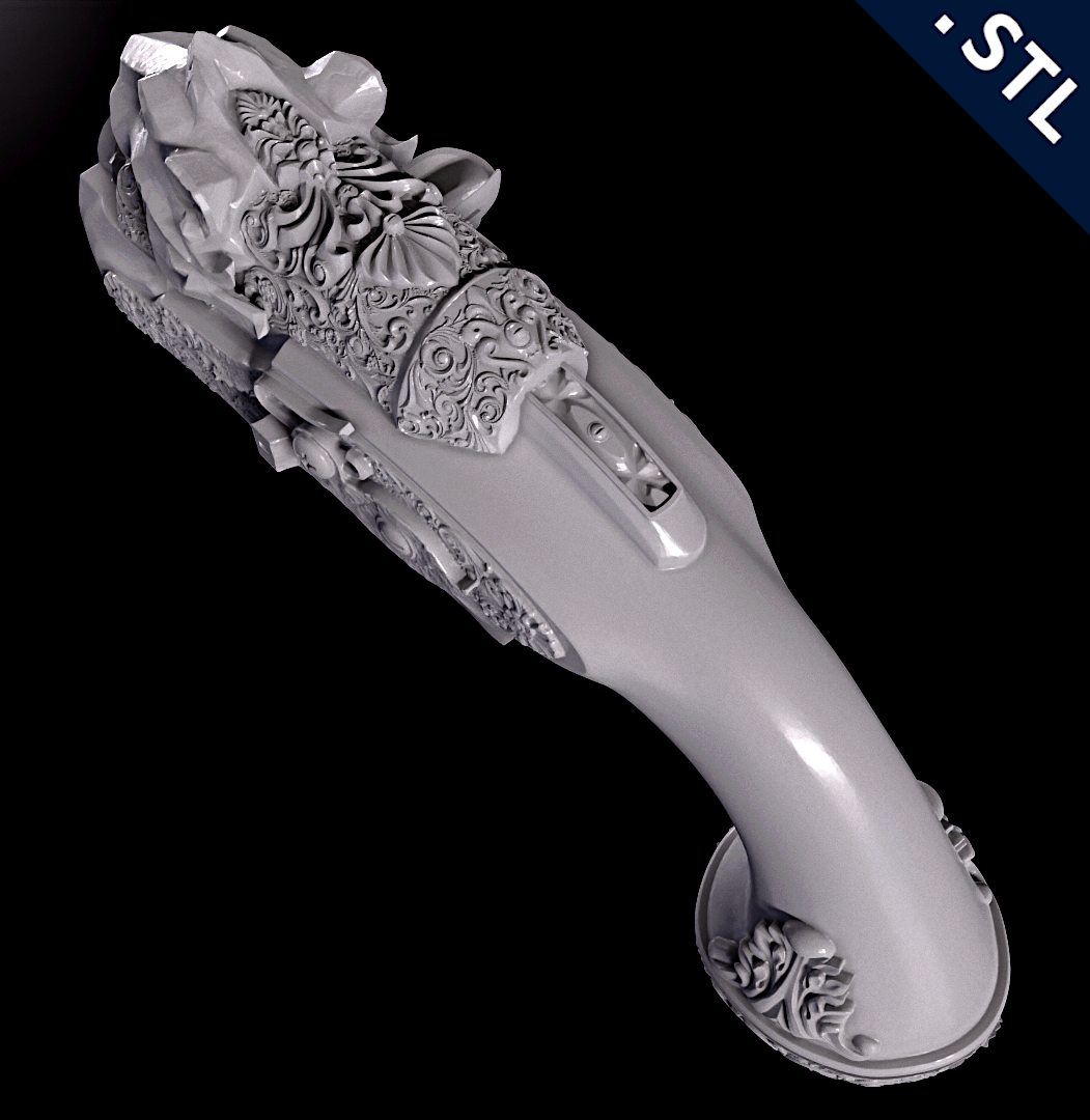 STL file Flintlock Pistol & Pistol Display Stand 🔫・3D printable model ...