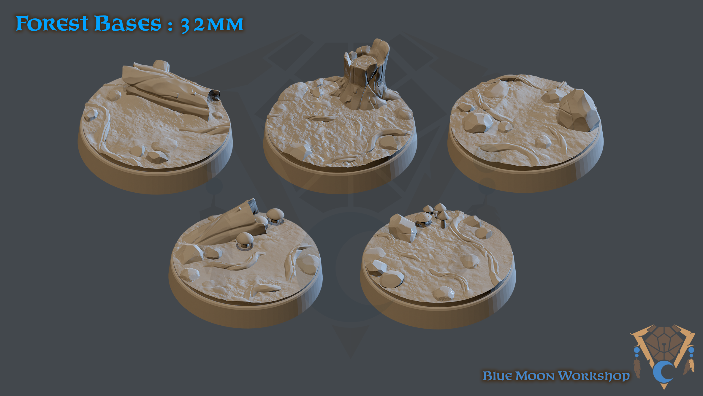 STL file Stylized forest bases : 32mm・Template to download and 3D print ...