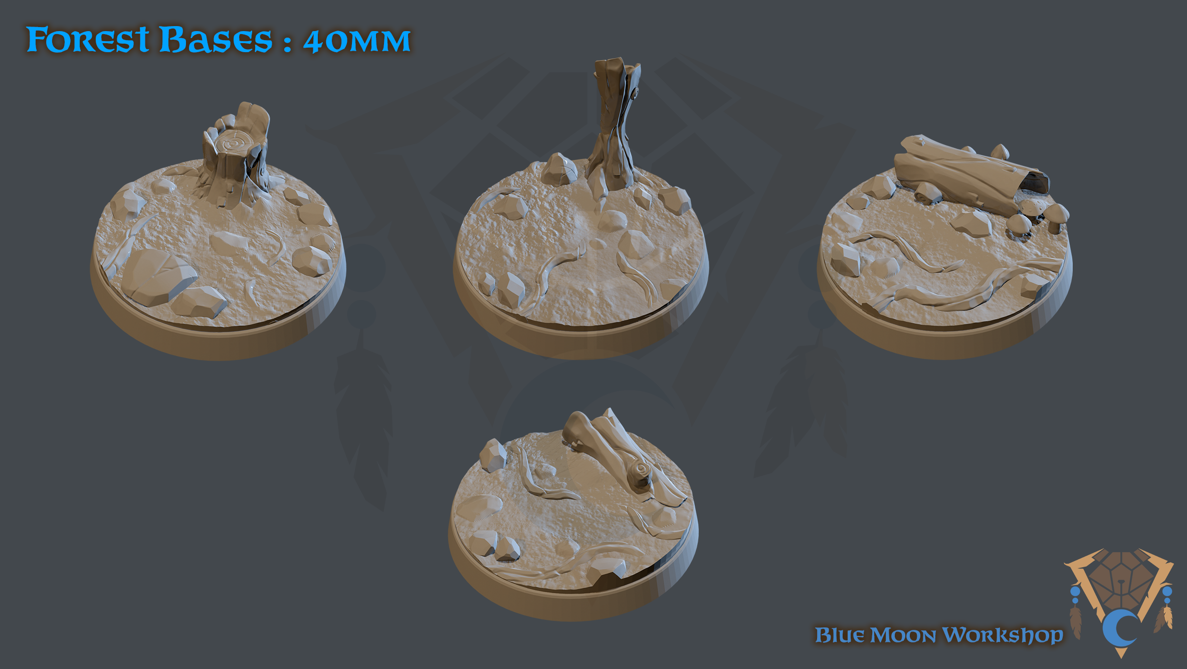 STL file Stylized forest bases : 40mm・3D printable model to download・Cults