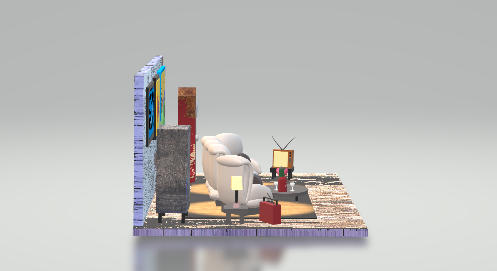 3D file Living Room 3D Illustration・Model to download and 3D print・Cults