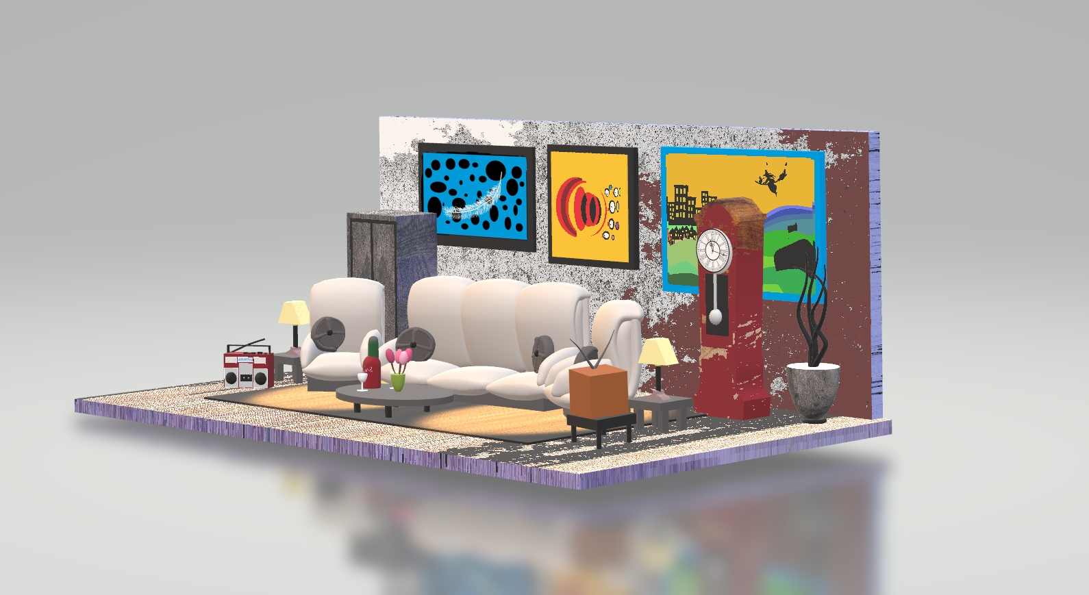 3D file Living Room 3D Illustration・Model to download and 3D print・Cults
