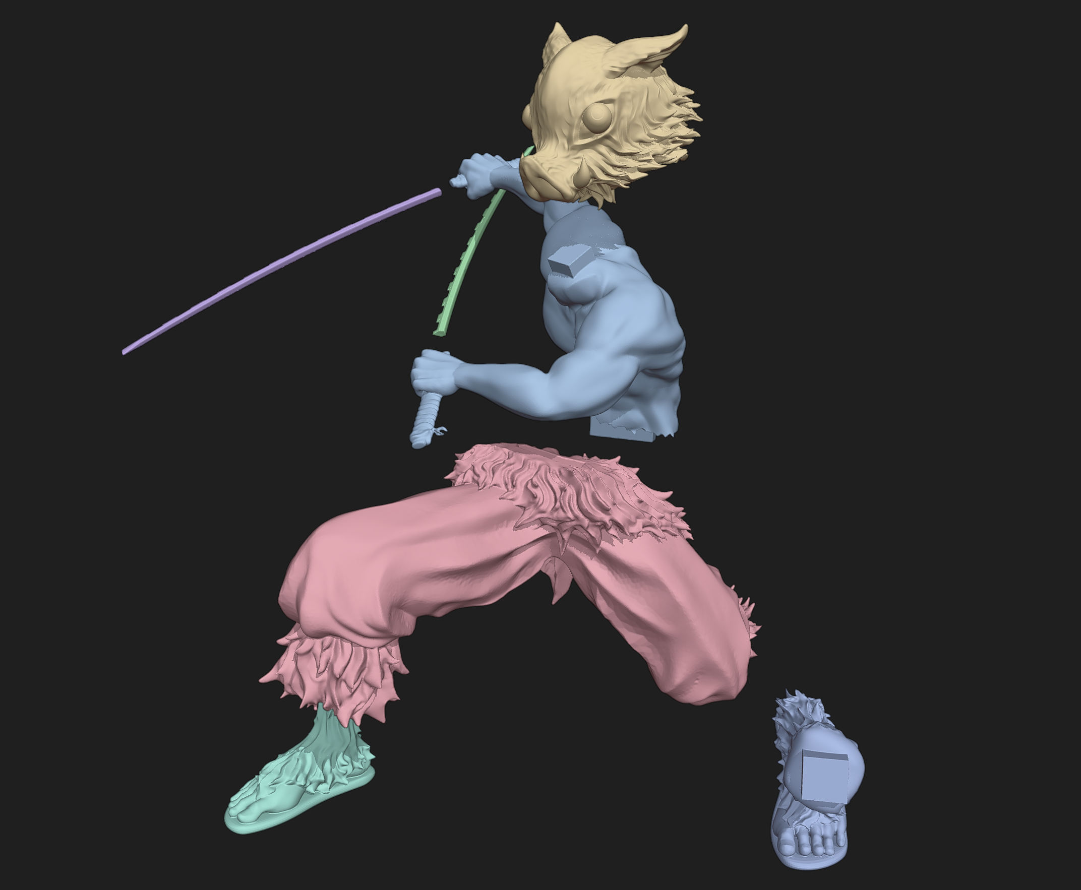 STL file Inosuke Kimetsu no Yaiba (Fan Art)・Model to download and 3D ...