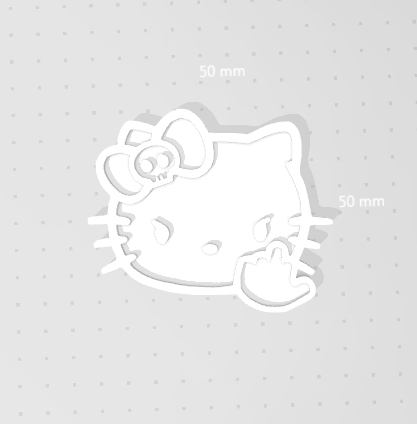 STL file Rude Hello Kitty cookie cutter・3D printing design to download ...