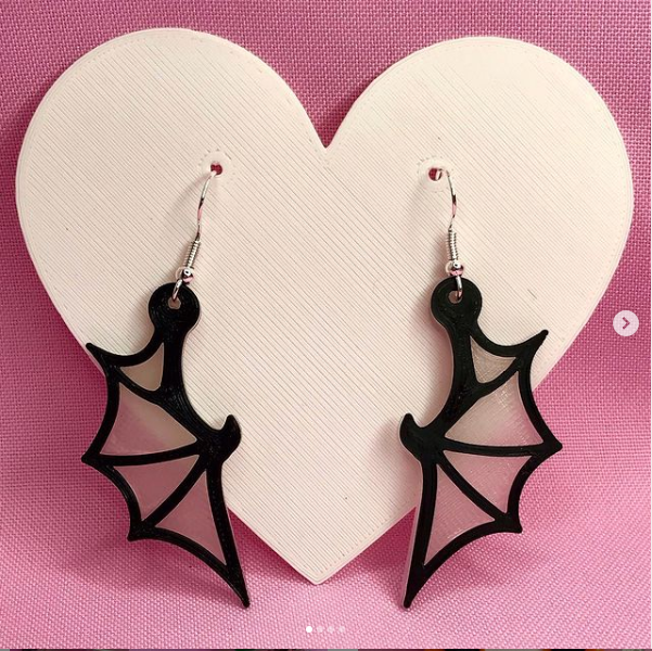 STL file BAT WINGS EARRINGS・3D printable model to download・Cults