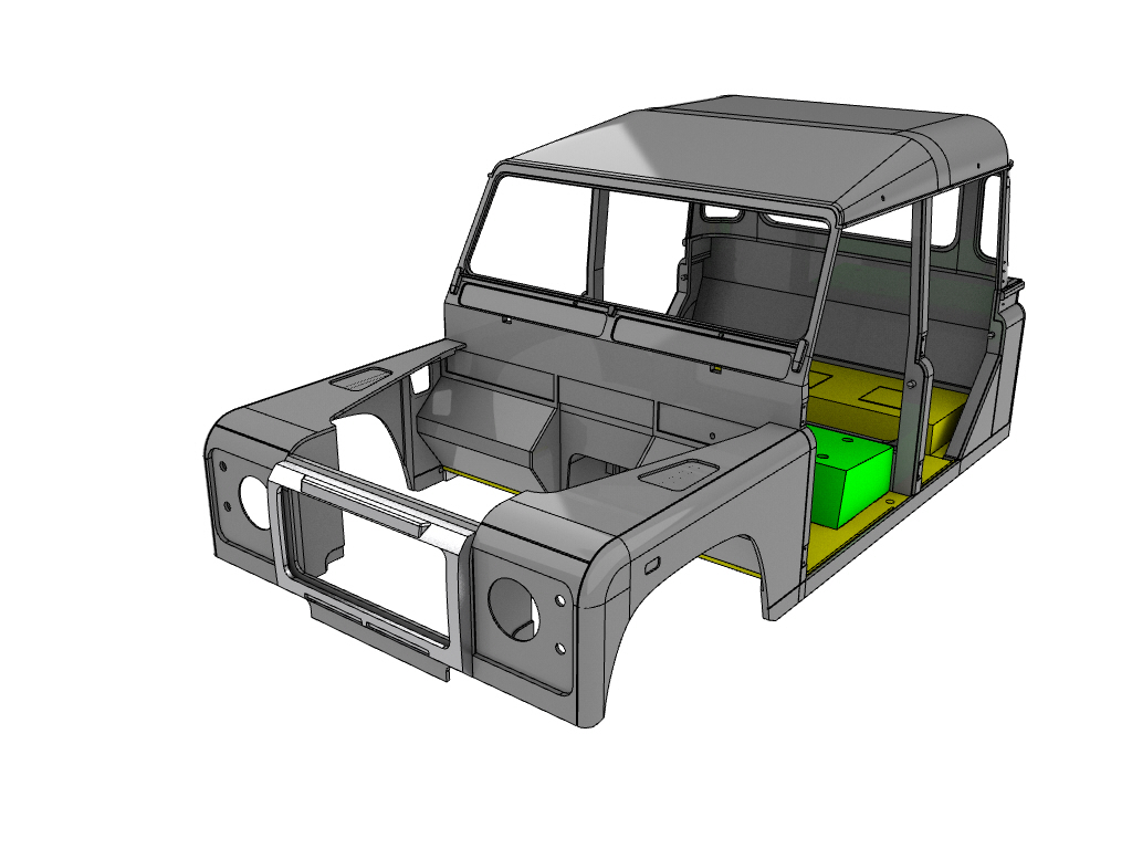 STL file Land Rover defender 130 high capacity For 1:10 rc chassis 👽・3D ...