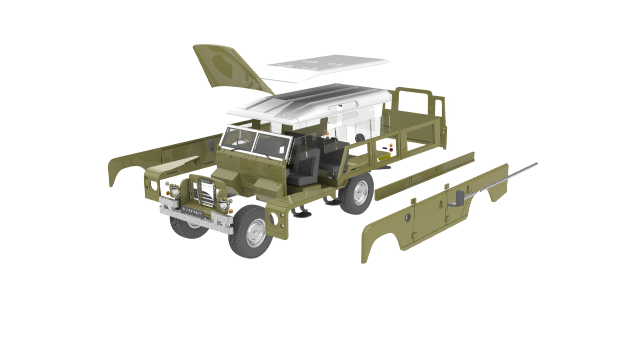 STL file Land Rover series 3 wagon for 1:10 rc chassis 🌆・Design to ...