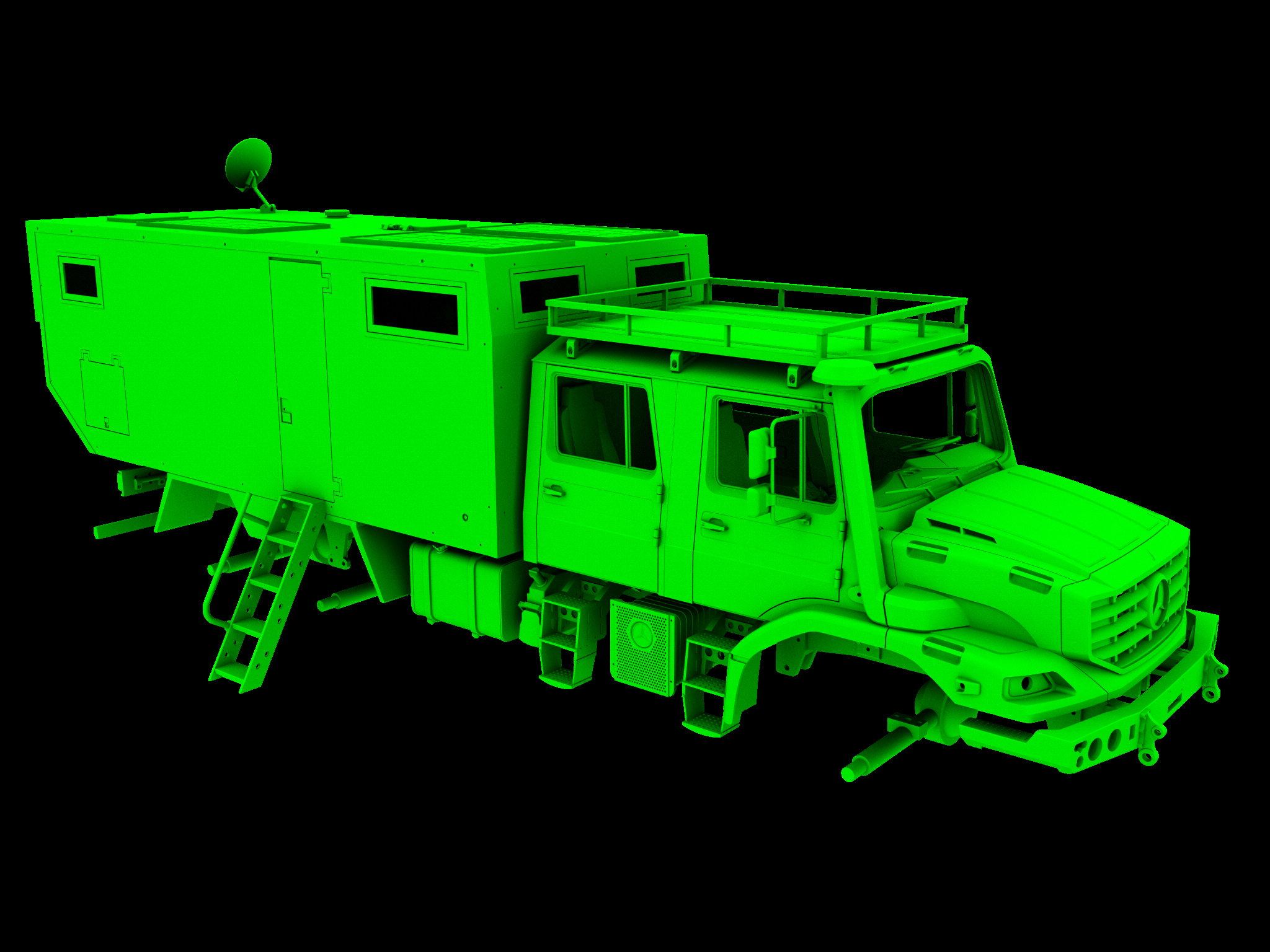 STL file Mercedes Benz Zetros expedition camper truck STL 3D print ...