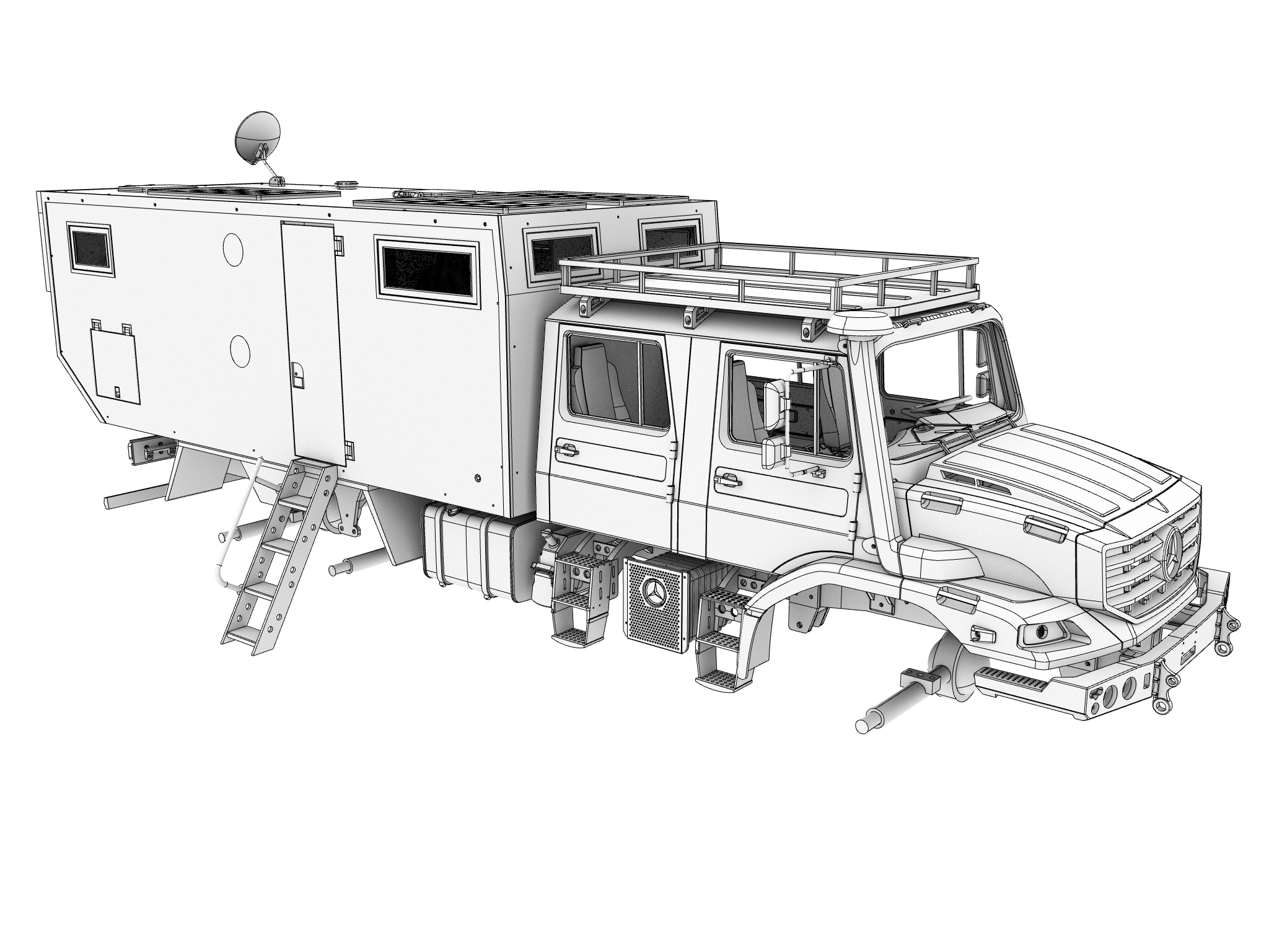 STL file Mercedes Benz Zetros expedition camper truck STL 3D print ...