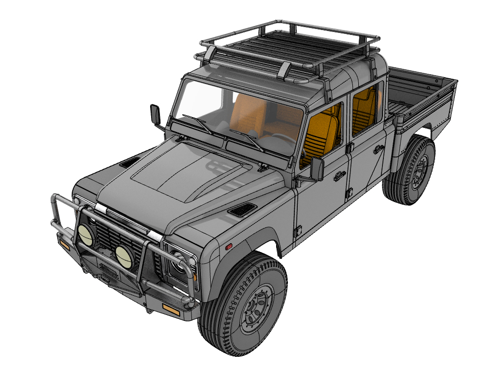 STL file Land Rover defender 130 high capacity For 1:10 rc chassis 👽・3D ...