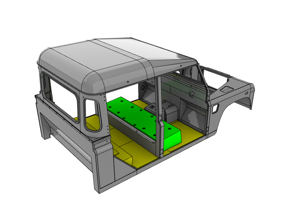 STL file Land Rover defender 130 high capacity For 1:10 rc chassis 👽・3D ...