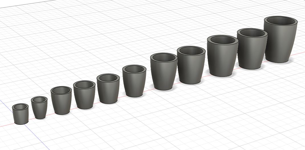Free STL file All standard sizes Crucibles. #1 up to # 25 ⬆️・Object to download and to 3D print ...