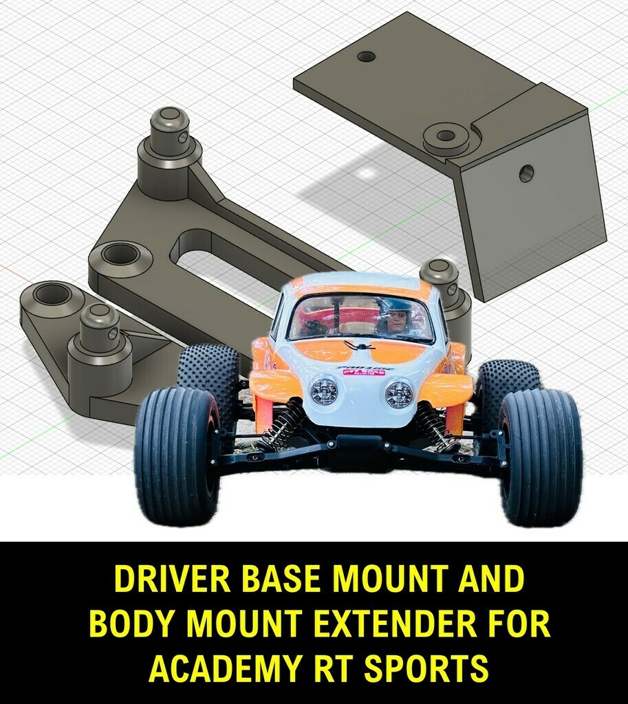 Free 3D file Body Post Extension and Driver Base Bracket for Academy RT ...