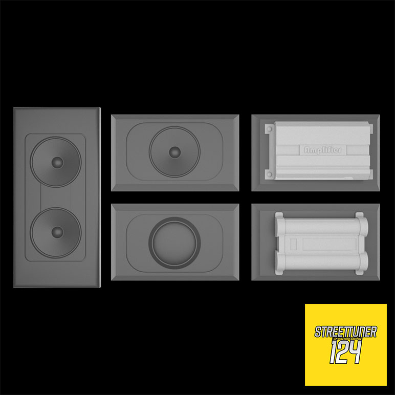 STL file UNIVERSAL CAR AUDIO SYSTEM 1/24 SCALE・3D printing template to ...