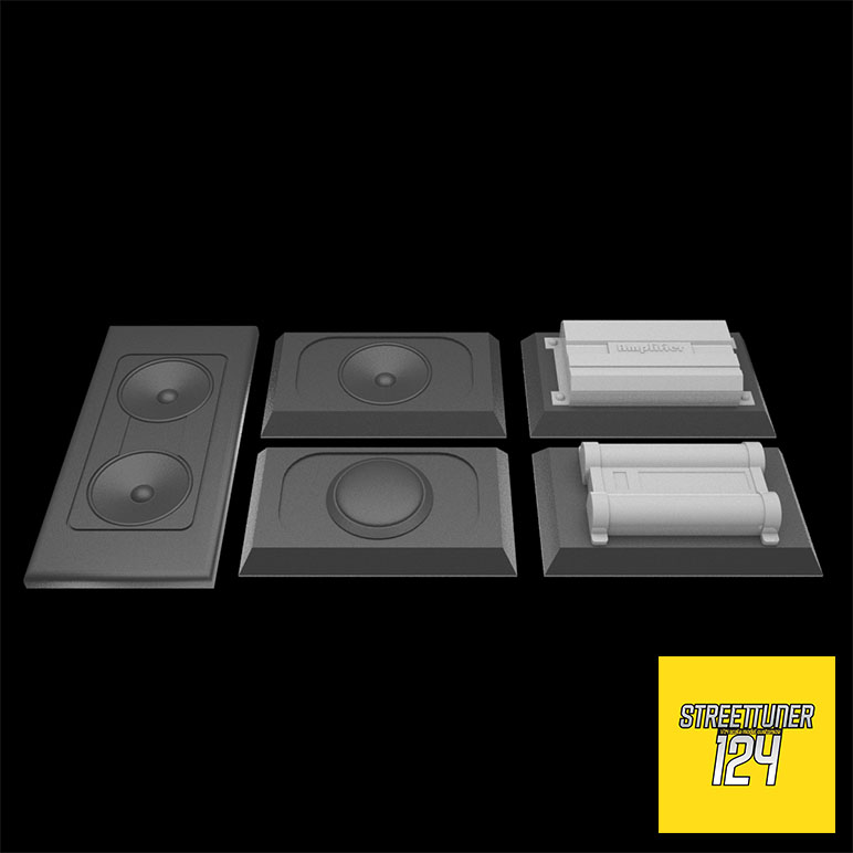STL file UNIVERSAL CAR AUDIO SYSTEM 1/24 SCALE・3D printing template to ...