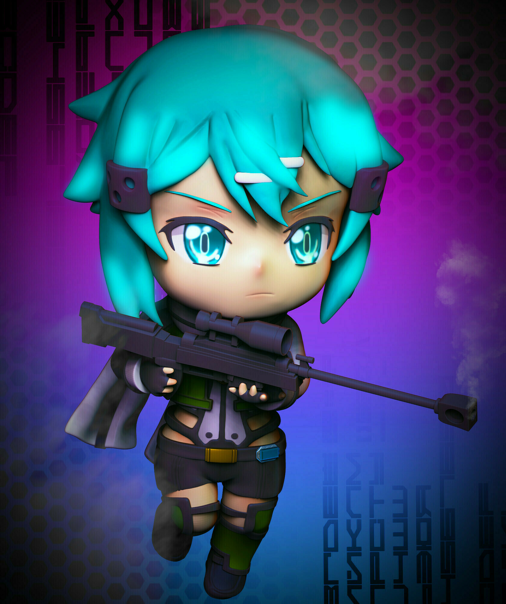 STL file Sinon from SAO for 3d printing・Model to download and 3D print ...