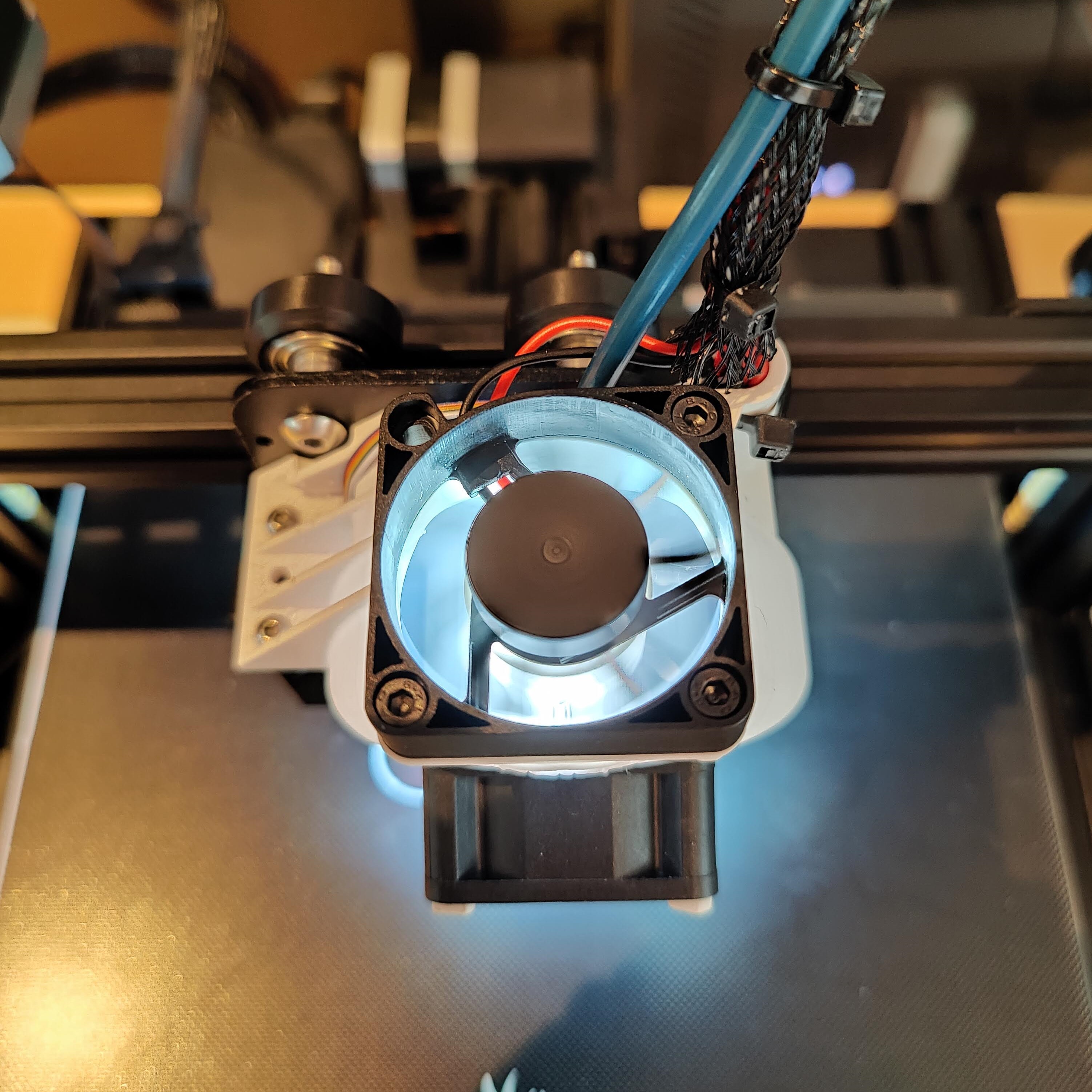 Ender 3, 3 V2, 3 pro, 3 max, dual 40mm axial fan hot end duct / fang ...