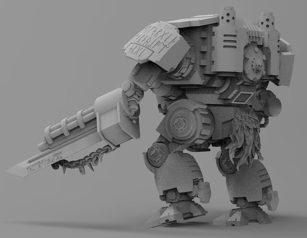 Free STL file Rune Covered Wolf Mech - solid version 🐺・Design to ...