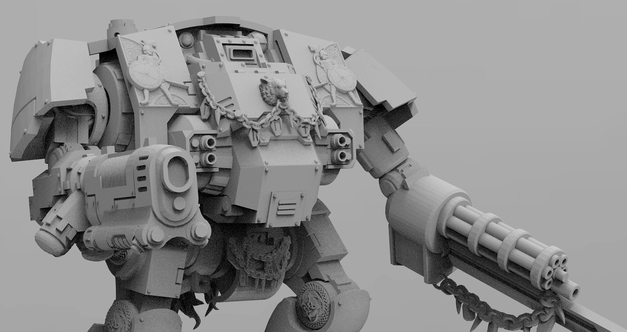Free STL file Rune Covered Wolf Mech - solid version 🐺・Design to ...