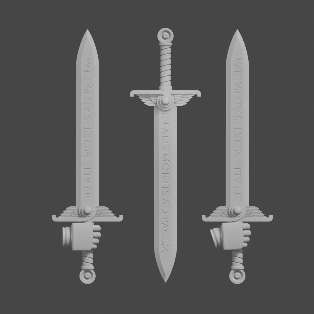 Free STL file Relic power sword with swirly wings・3D printing idea to ...
