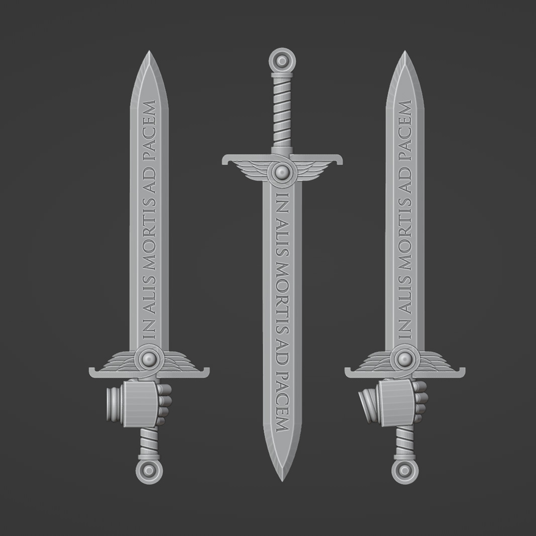 Free STL file Relic power sword with swirly wings・3D printing idea to ...