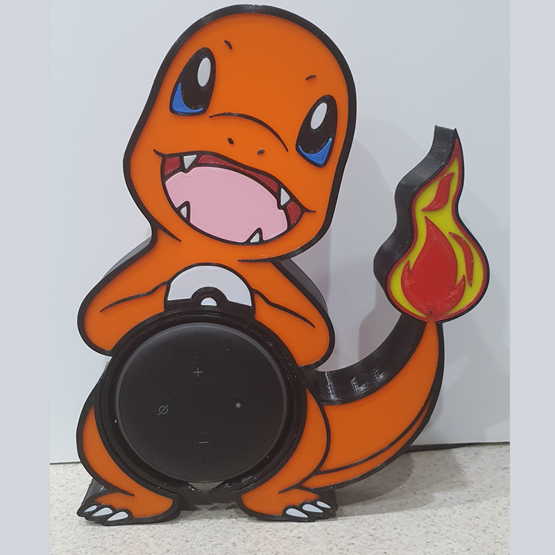 3D file Base for Alexa in the shape of Charmander・Model to download and ...