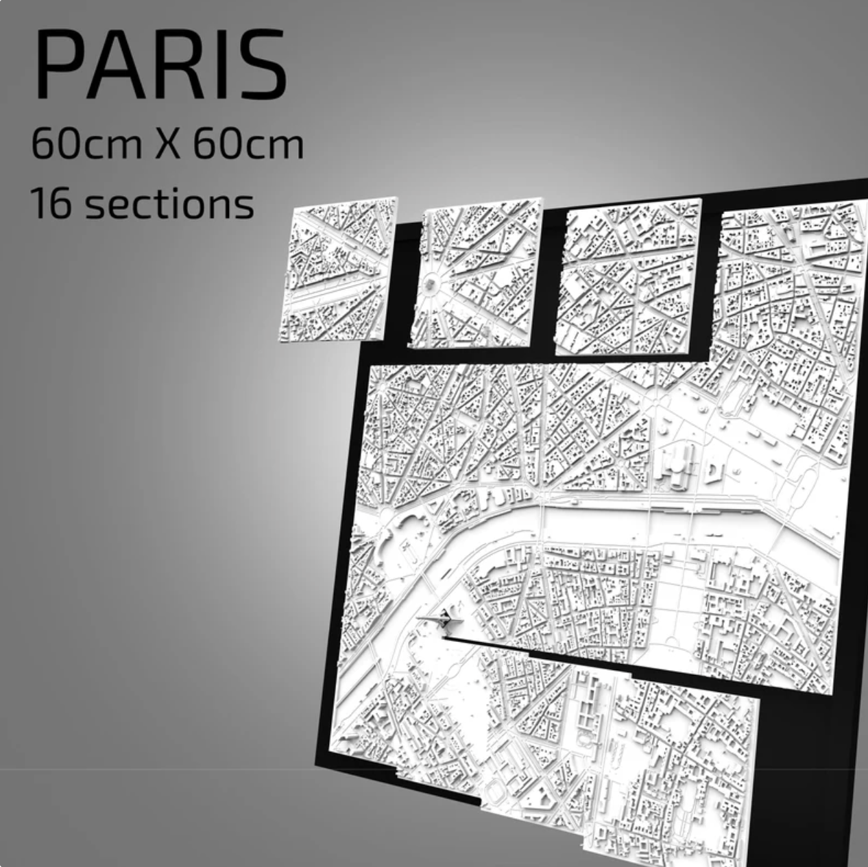 STL file 3D Paris | Digital Files | 3D STL File | Paris 3D Map | 3D ...