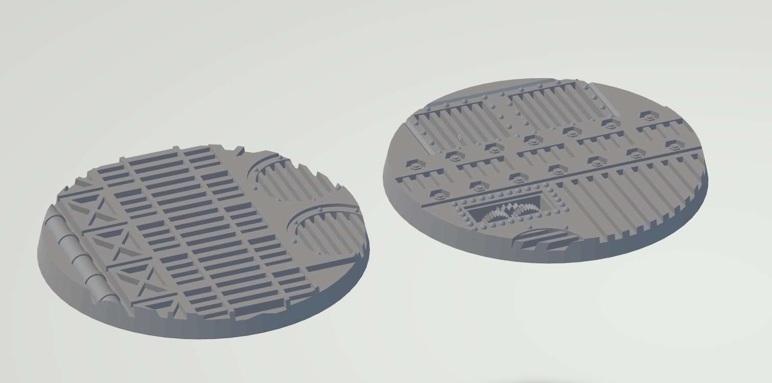 STL file 50mm Industrial bases set 1・3D printing idea to download・Cults