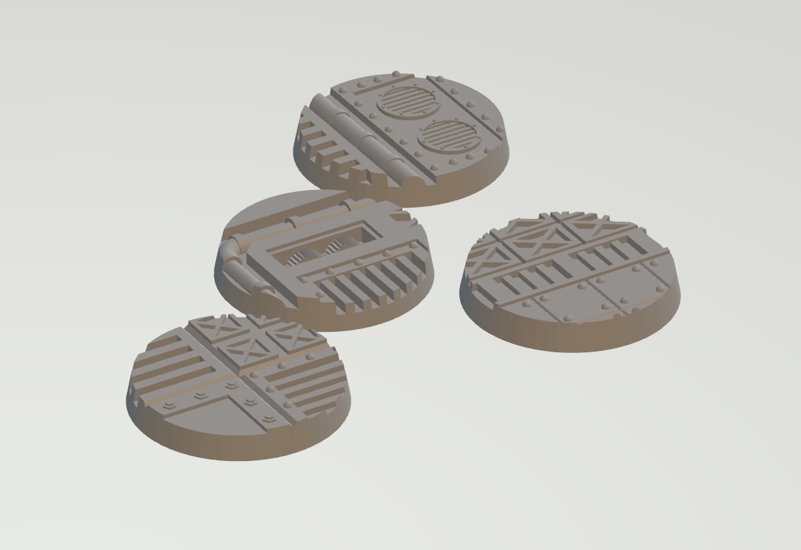 STL file 25mm Industrial bases set 1 ⚔・3D printer model to download・Cults