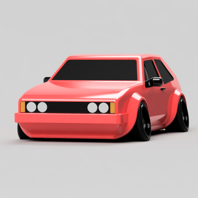 STL file VW Scirocco MK1 (Stanced wheels) 🚗・3D printing design to ...