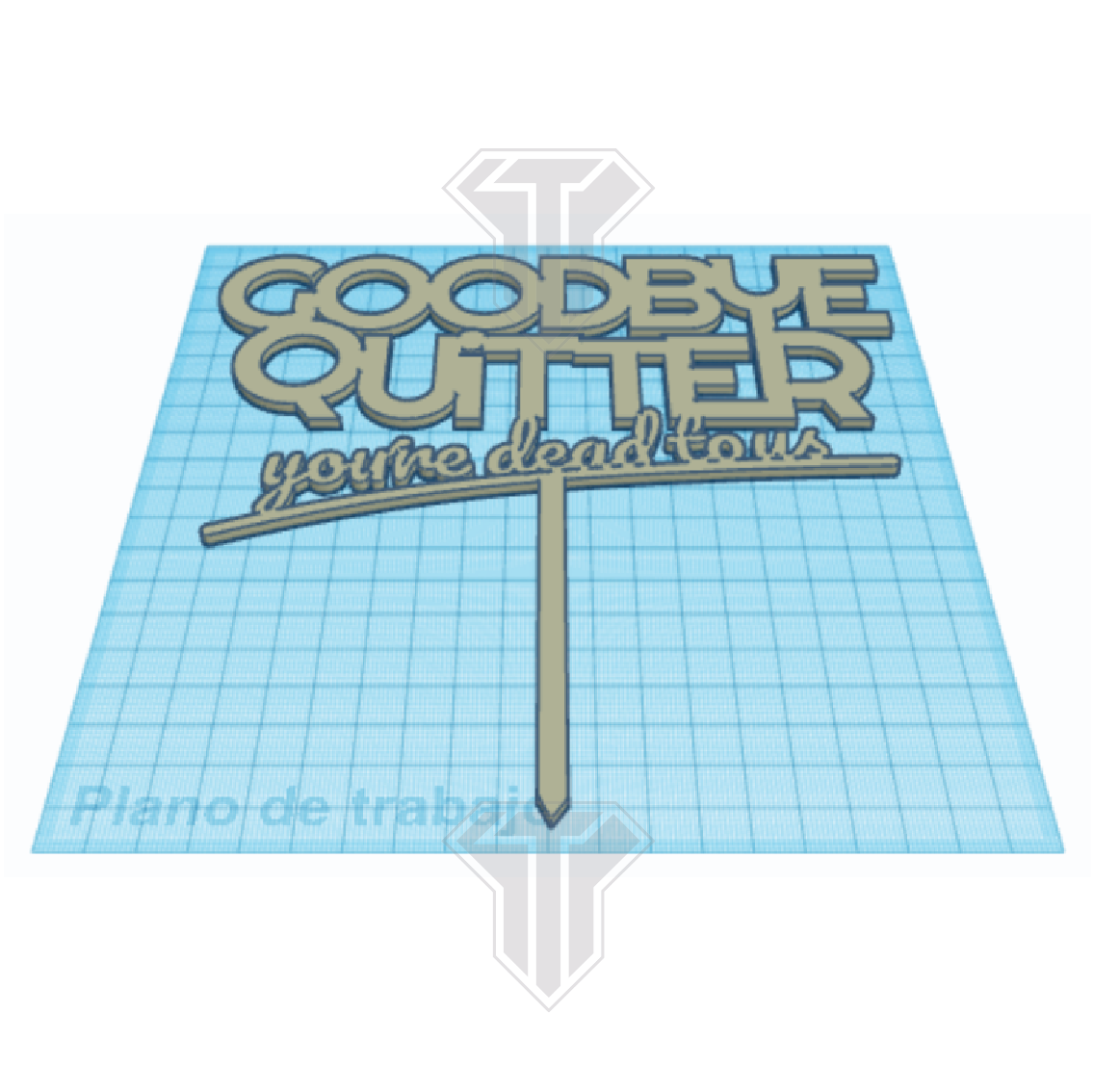 STL file Funny - Goodbye quitter - Cake Topper 🍰・3D printer model to ...