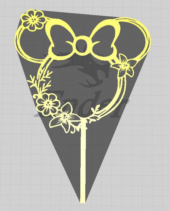 STL file Minnie Floral Bow Topper with Bow Topper・Model to download and ...