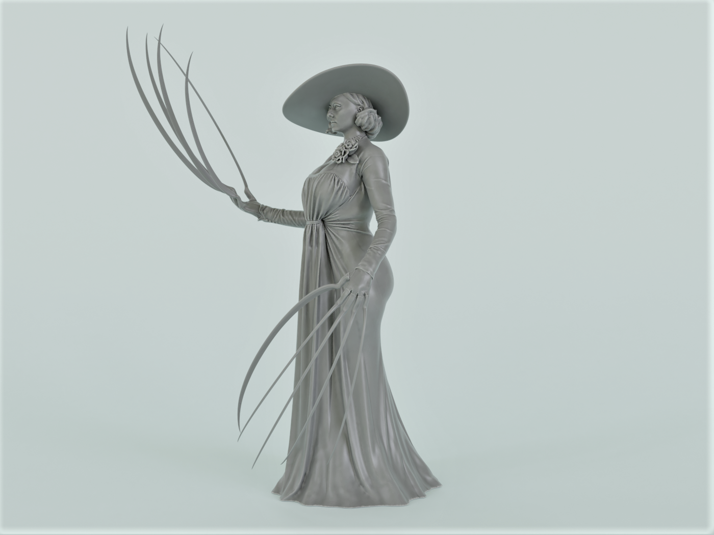 3D file Lady Dimitrescu with claws・Design to download and 3D print・Cults