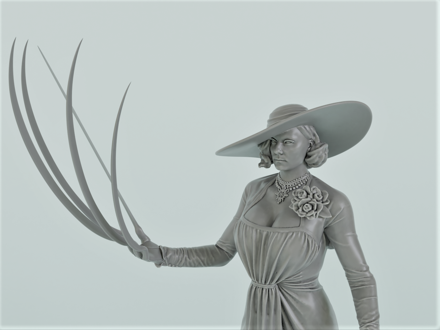 3D file Lady Dimitrescu with claws・Design to download and 3D print・Cults