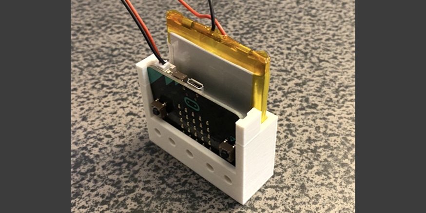 STL file Micro:bit holder with Lipoly battery support 🔋・3D printing ...