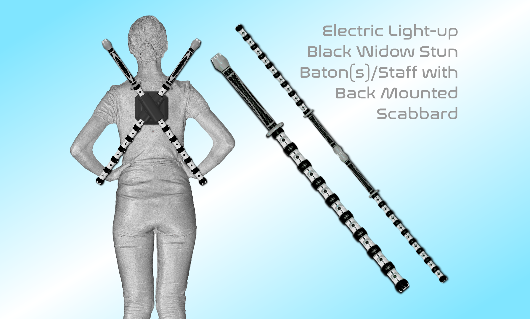 3D file Black Widow Electric Baton / Staff | LED Light-up Functionality ...