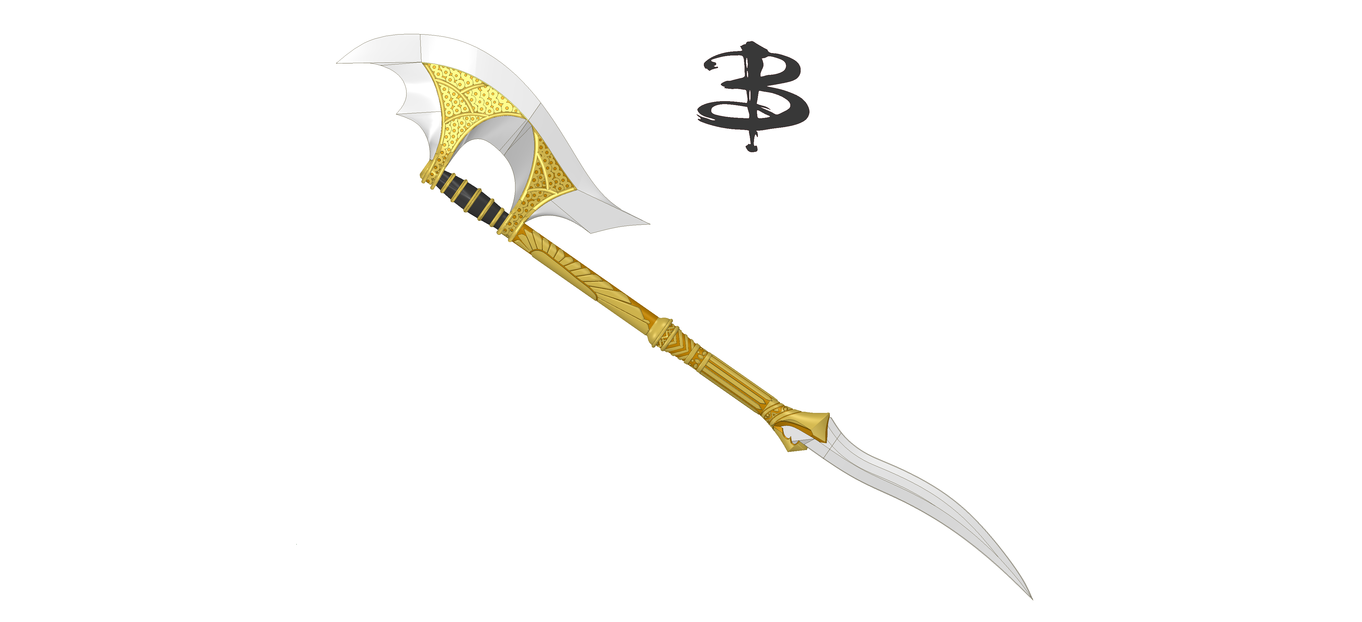 3D file Buffy The Vampire Slayer 'Ancient' Scythe / Axe | Thematic Wall ...