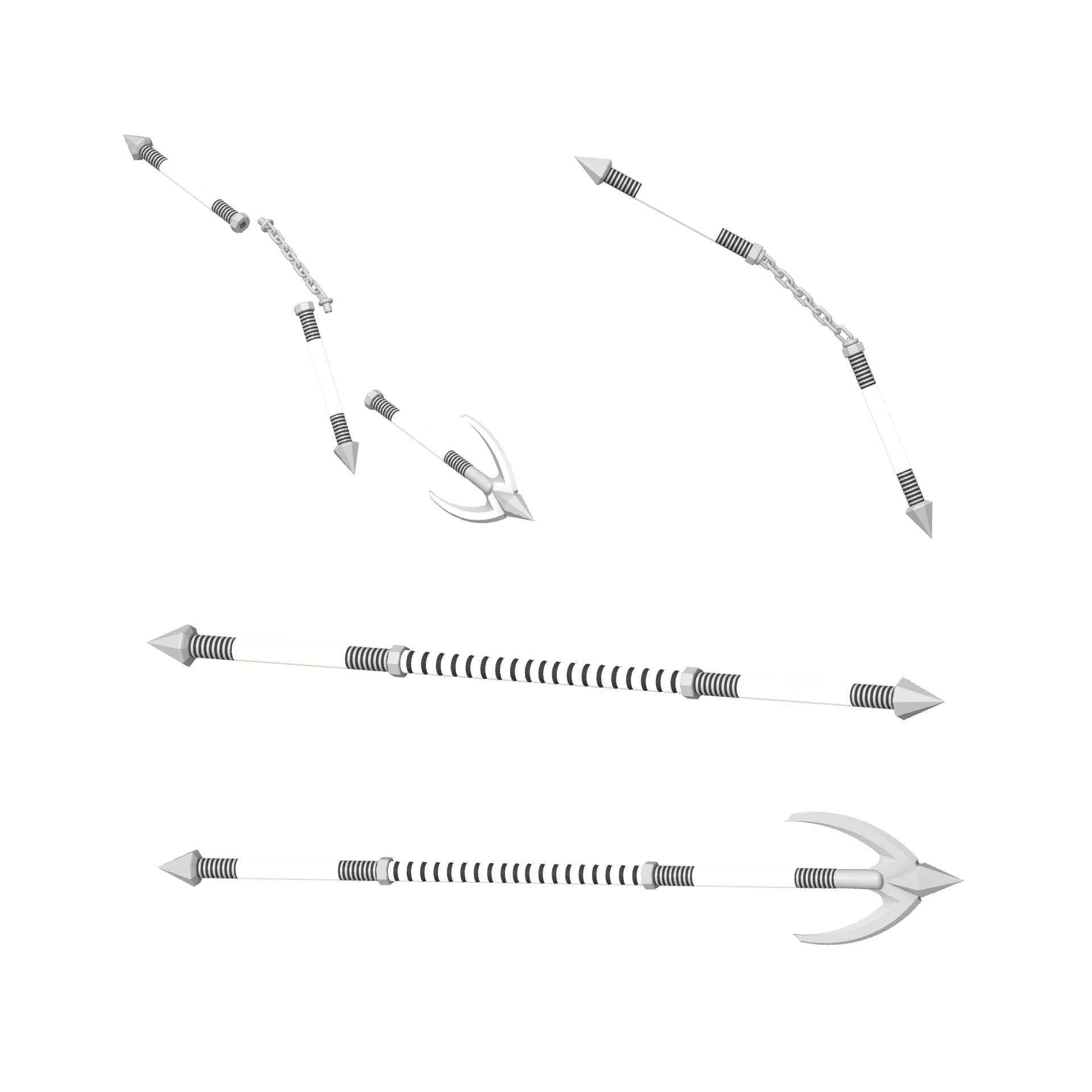 STL file Moon Knight Staff, Nunchuck, Grappling Hook Replica Combo ...