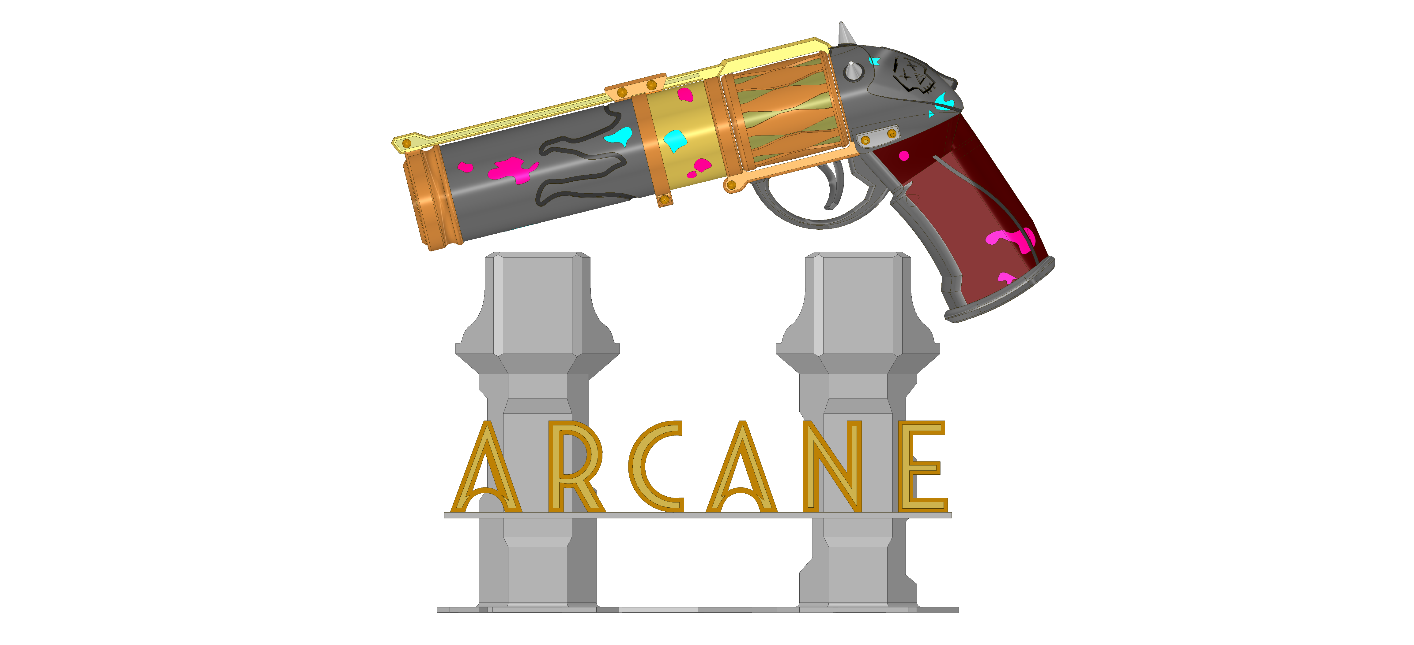 Файл 3D Jinx Hand Gun Prop | Thematic Display Plinth Available | By ...