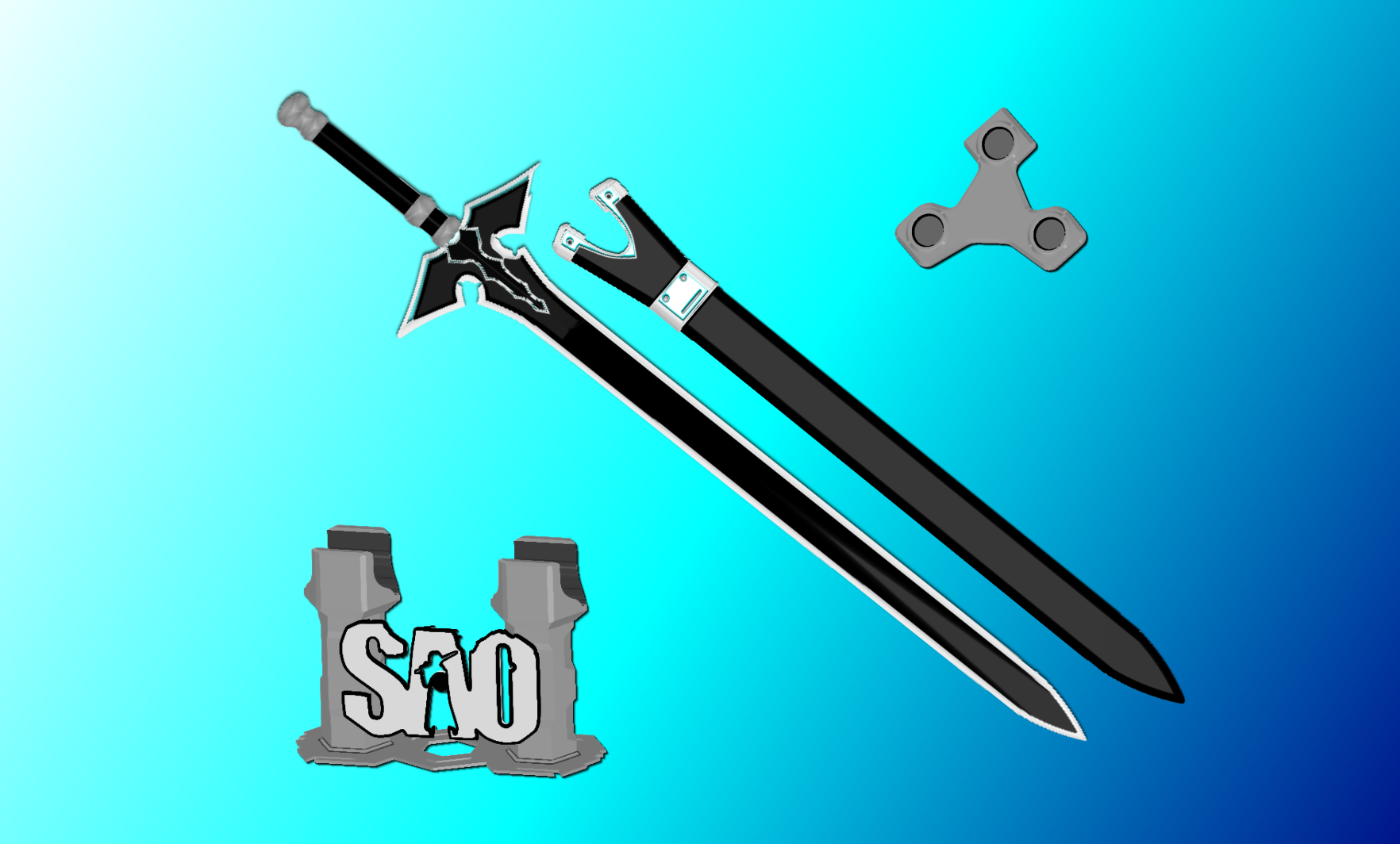 3D file Kirito's AOL Long Sword | Sword Art Online | Matching Scabbard ...