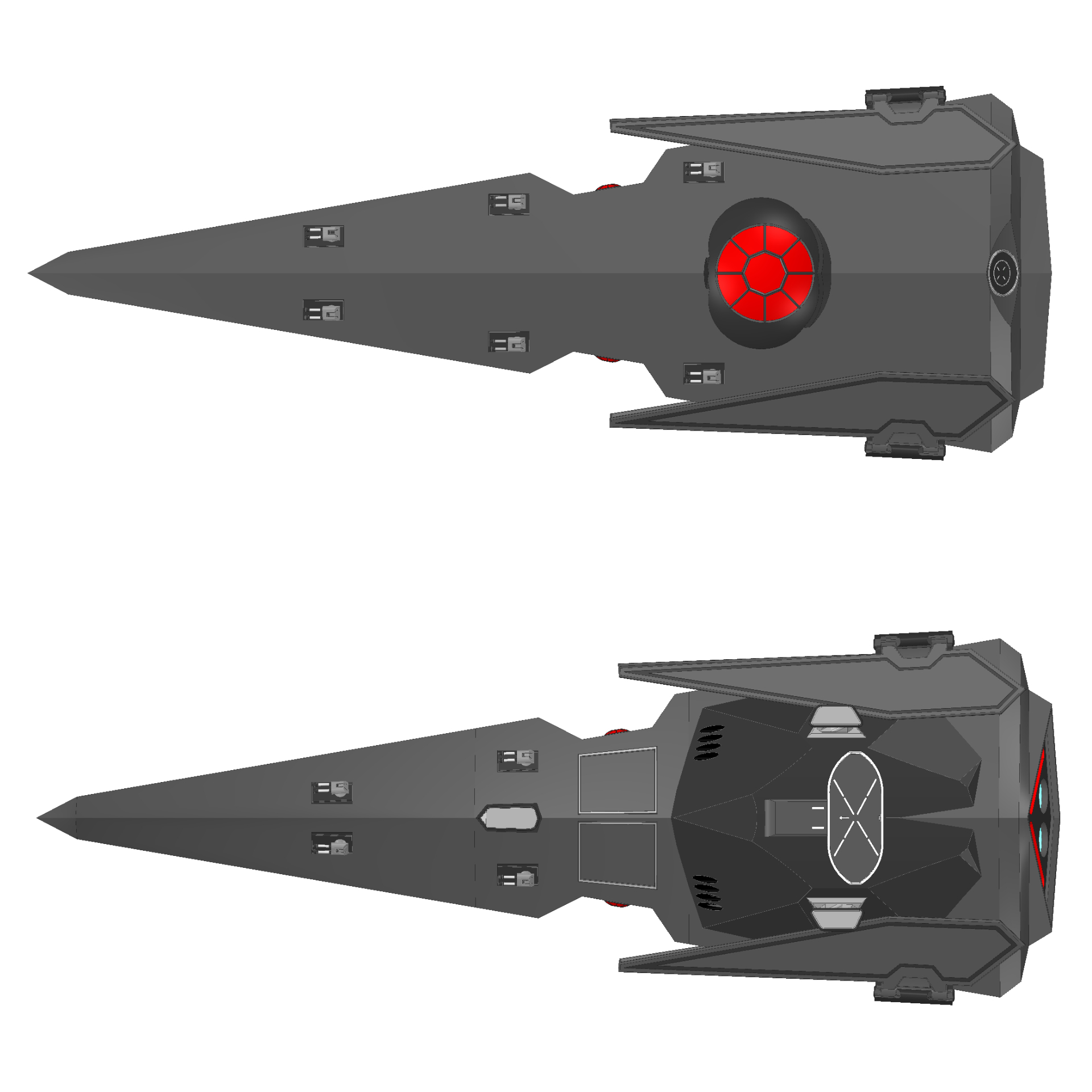 3D file Sith Corvette-Gunship | Retractable S-Foils, Landing Gear and ...
