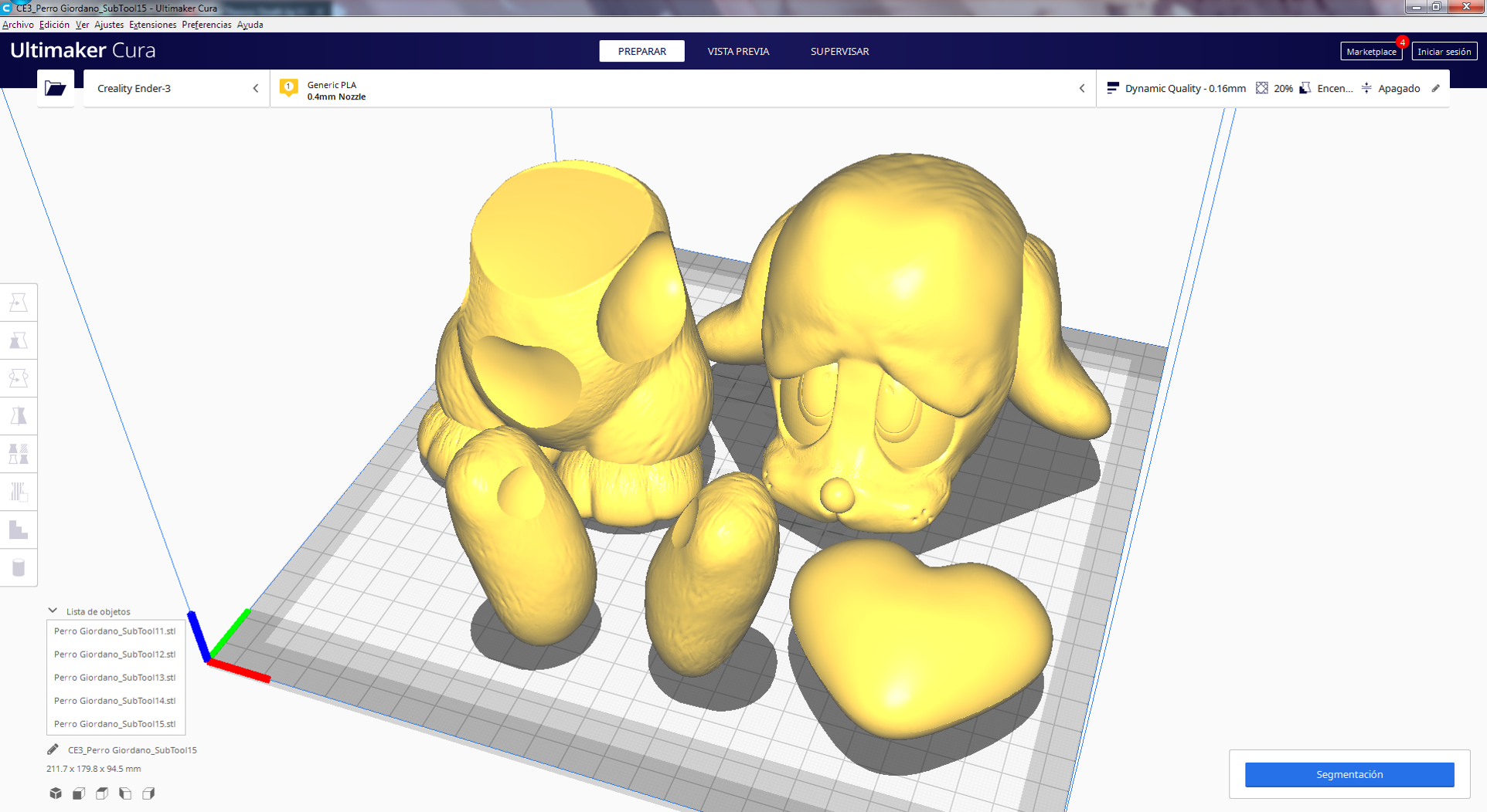 3D file Perro Giordano / Sad dog - Valentine's Day・3D printer model to ...