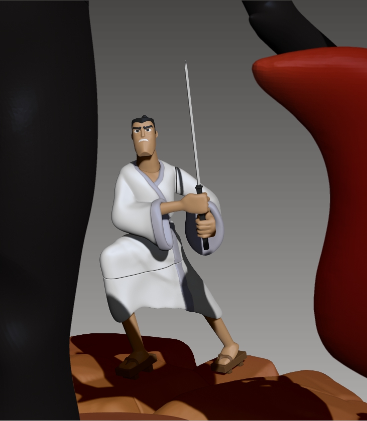 3D file Samurai Jack vs. Aku in 3D scale model/Diorama 🗡️・3D print ...