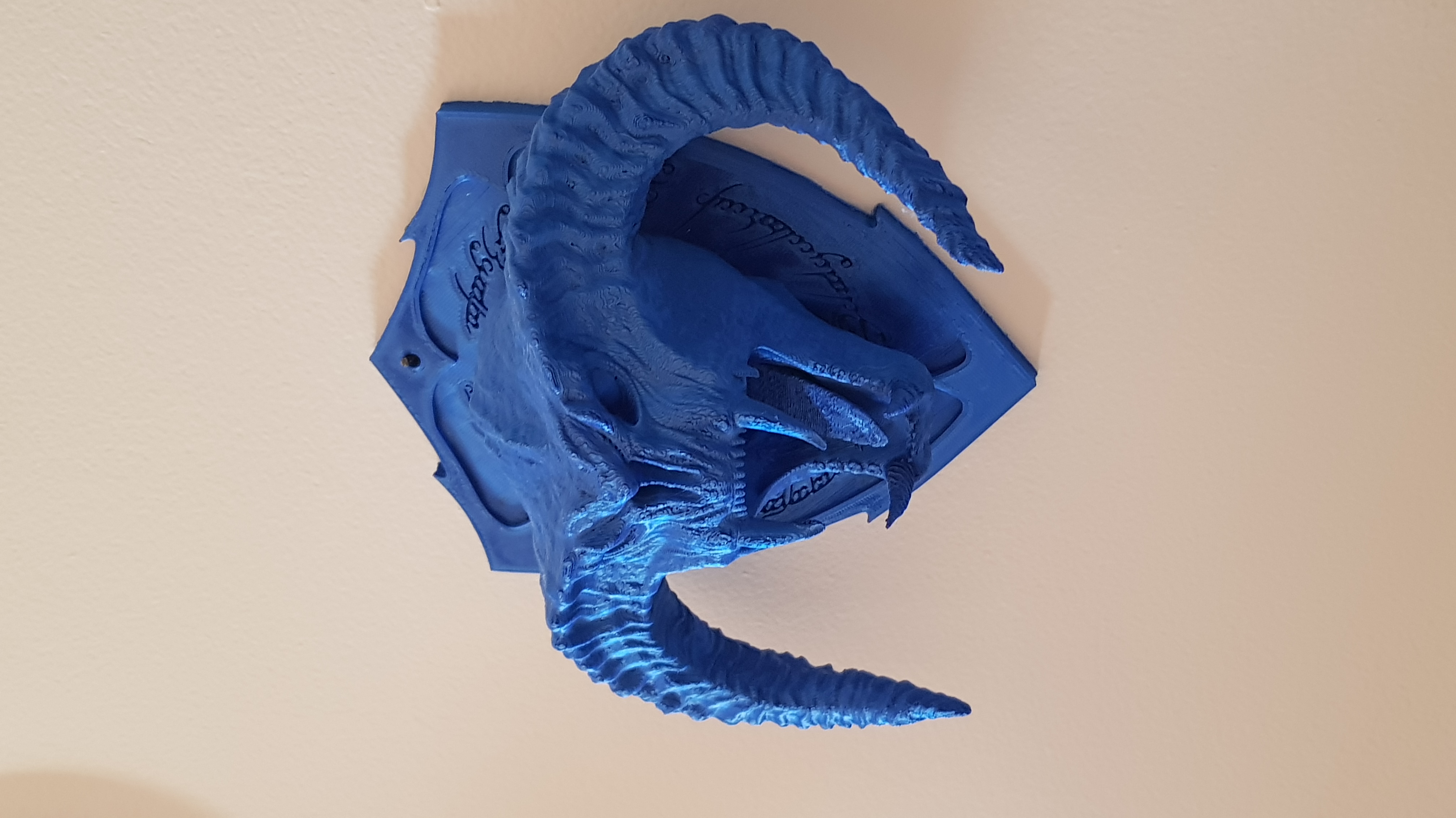 STL file Balrog Head With Shield Wall Plaque・3D printing design to ...