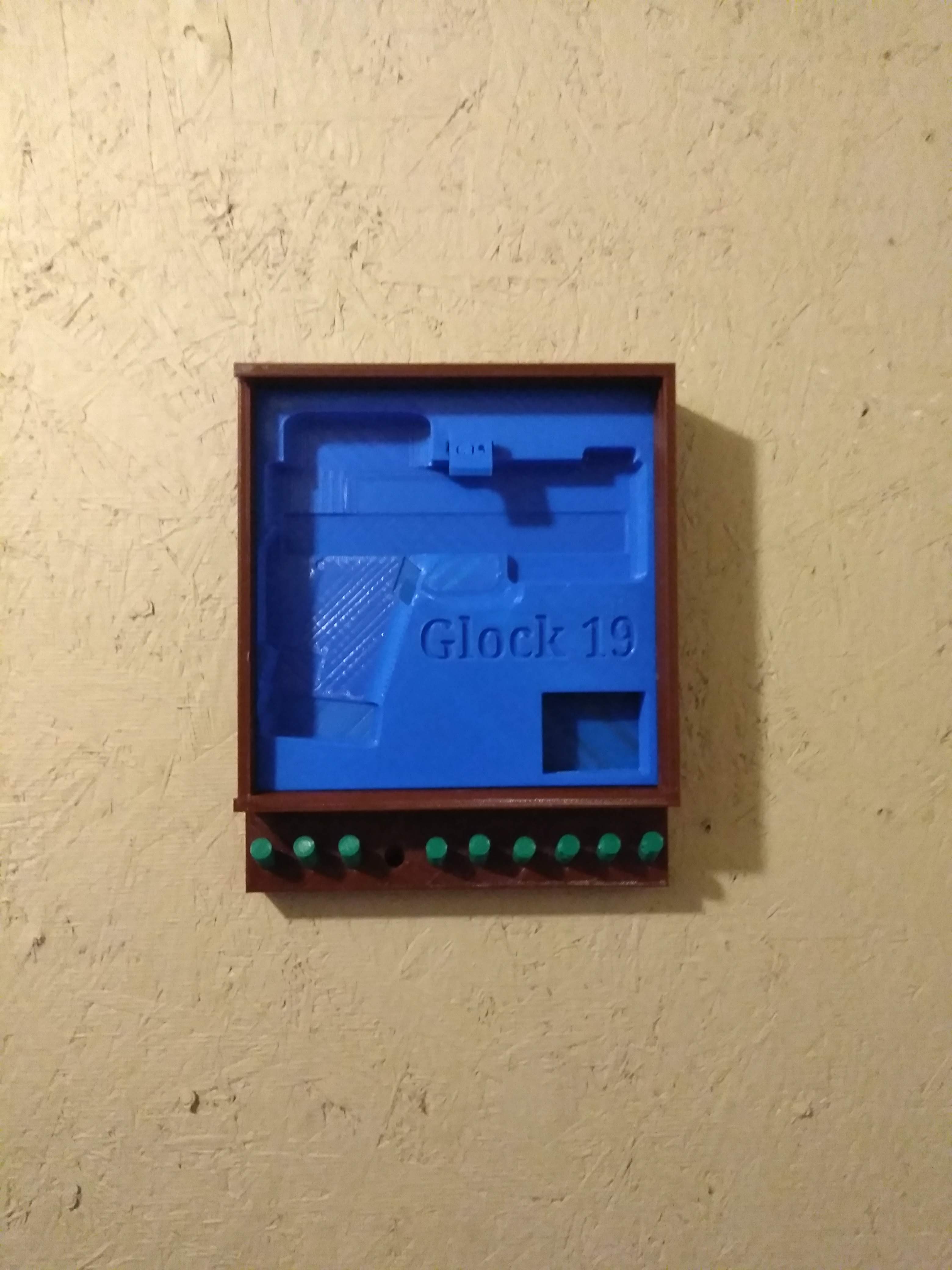 STL file Hide Away Glock Wall Box With Custom Bullet Keychains・3D ...