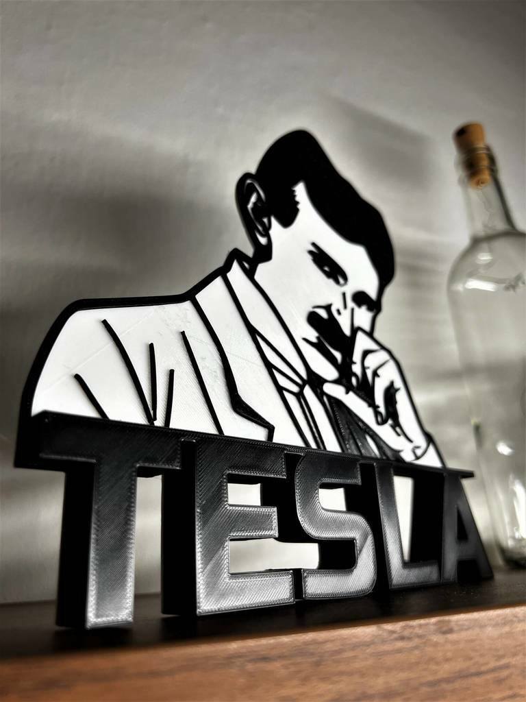 STL file Nikola Tesla desk art・3D printer design to download・Cults