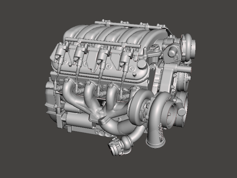 OBJ file V8 LS3 TURBO 1/24 🎨・3D print design to download・Cults