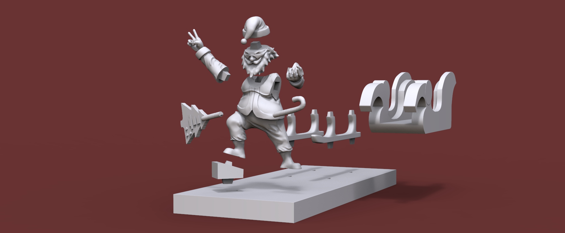 Free STL file Santa Rockero 🎅・3D print model to download・Cults