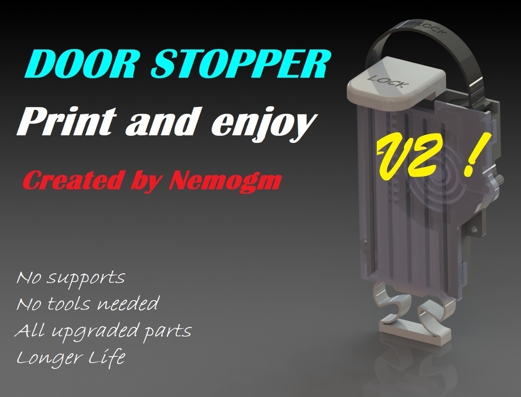Free STL file DOOR STOP V2 - NEW DOOR STOPPER BY NEMOGM・3D print design ...